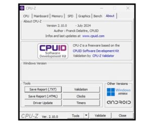 CPU-Z Portable letöltés - SzoftHub.hu